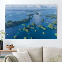 Bilderwelten Akustikbild Palau Luftaufnahme von Inselgruppe im Meer