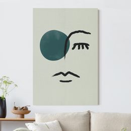 Bilderwelten Akustikbild | Wandbild schallabsorbierend - Portrait mit gr&uuml;nem Punkt