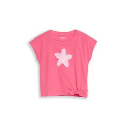 T-Shirt Tom Tailor, M&auml;dchen, Gr. 104/110, flashy pink, Single Jersey, Obermaterial: 100% Baumwolle, regular fit, Shirts T-Shirt