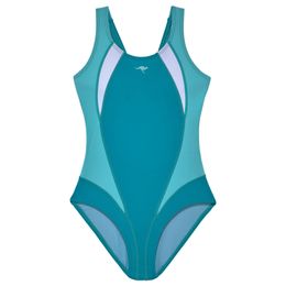 Badeanzug Kangaroos, M&auml;dchen, Gr. 122/128, N-Gr, blau (t&uuml;rkis, blau), Recycling-Polyamid, unifarben, Badeanz&uuml;ge Badeanzug, im sportlichen Farbmix