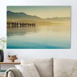 Bilderwelten Akustikbild | Wandbild schallabsorbierend - Stiller Morgen am Chiemsee