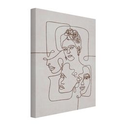 Bilderwelten Akustikbild Boho Line Art - Portraits