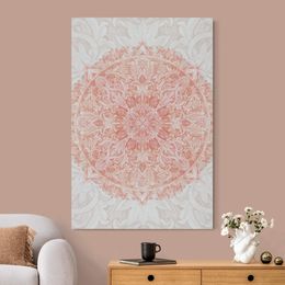 Akustikbild Mandala Aquarell Ornament beige orange