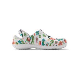 Clog SCHUZZ "Globule Imprime", Damen, Gr. 38, wei&szlig; (wei&szlig;, bunt, kombi), Obermaterial: 100% Gummi rubber., Schuhe Clog