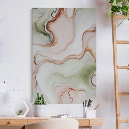 Bilderwelten Akustikbild | Wandbild schallabsorbierend - Marmorierte Tinte Salbe Rosa