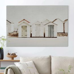 Bilderwelten Akustikbild | Wandbild schallabsorbierend - Aquarell Strandh&auml;user