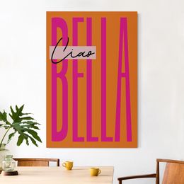 Bilderwelten Akustikbild | Wandbild schallabsorbierend - Ciao Bella Pink Orange