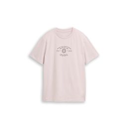 Kurzarmshirt Tom Tailor, Jungen, Gr. 128, rosa (dusty grauish lila), Single Jersey, Obermaterial: 100% Baumwolle, bedruckt, regular fit h&uuml;ftlang, Rundhals, abgesteppte Kante, Shirts, Sommershirt mit Print/f&uuml;r Boys