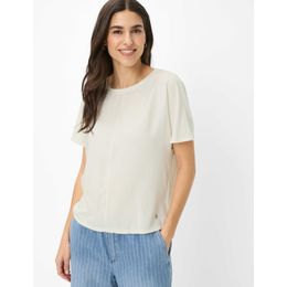 Kurzarmshirt Brax "Style CARLA S", Damen, Gr. 36, hellbeige, 95% Viskose, 5% Elasthan, Rundhals, Shirts