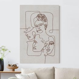 Bilderwelten Akustikbild | Wandbild schallabsorbierend - Boho Line Art - Portraits