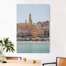 Bilderwelten Akustikbild Skyline of Menton
