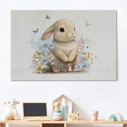 Bilderwelten Akustikbild Hase auf Blumenwiese