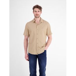 Kurzarmhemd Lerros "Stylishes Kurzarmhemd mit raffinierter Rautenstruktur", Herren, Gr. 3XL, Normalgr&ouml;&szlig;en, beige (gravel beige), 60% Baumwolle, 40% Viskose, Hemden
