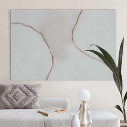 Bilderwelten Akustikbild Zarte Linien in Beige