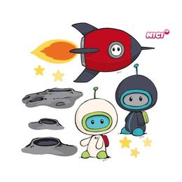 Wandtattoo Weltall Kinderzimmer Nici Commanders Weltraumset M&auml;dchen & Junge Wandsticker Tiere Baby Kinder Wandaufkleber in S-XXL