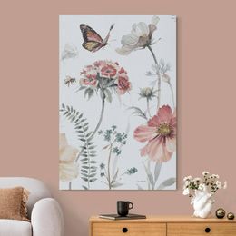 Akustikbild Aquarell Blumenwiese mit Schmetterlingen