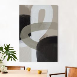 Bilderwelten Akustikbild | Wandbild schallabsorbierend - Komposition Schwarz Beige und Salbei
