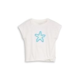 T-Shirt Tom Tailor, M&auml;dchen, Gr. 104/110, whisper wei&szlig;, Single Jersey, Obermaterial: 100% Baumwolle, regular fit, Shirts T-Shirt