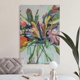 Bilderwelten Akustikbild | Wandbild schallabsorbierend - Blumenstrau&szlig; in Glasvase