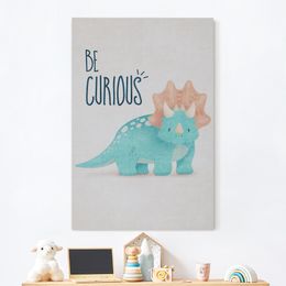 Bilderwelten Akustikbild | Wandbild schallabsorbierend - S&uuml;&szlig;e Dinos - Be curious
