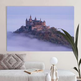 Bilderwelten Akustikbild | Wandbild schallabsorbierend - Hohenzollernburg im Morgennebel