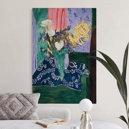 Bilderwelten Akustikbild | Wandbild schallabsorbierend - Henri Matisse - Blaue Blumenvase auf blauer Tischdecke
