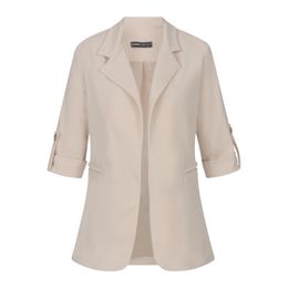 Allwetterjacke CLOUD 5IVE "CLOUD 5IVE Turn-Up 3/4 Sleeve Blazer", Damen, Gr. L, beige, 95% Polyester, 5% Elasthan, unifarben, normal, amerikanischer Ausschnitt, Jacken