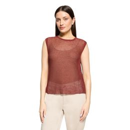 Stricktop Cartoon "Damen mit Rundhalsausschnitt", Damen, Gr. 34, rust braun, Obermaterial: 58% Polyacryl, 26% Lyocell, 16% Leinen, l&auml;ssig geschnitten normal, Rundhals, Tops Stricktop