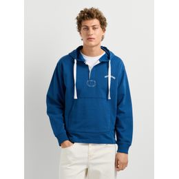 Kapuzensweatshirt Pepe Jeans "JOHN HOODIE", Herren, Gr. L, ink blau, Sweatware, Obermaterial: 100% Baumwolle, unifarben, h&uuml;ftbedeckend, Rippb&uuml;ndchen, Sweatshirts, mit Knopfleiste, Baumwoll-Qualit&auml;t