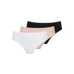 Hipster Mey "Superfine Organic", Damen, Gr. 36, schwarz-wei&szlig; (wei&szlig;, schwarz,), Single Jersey, Obermaterial: 92% Baumwolle, 8% Elasthan, unifarben, k&ouml;rpernah, Unterhosen, American-Pants mit tiefem Taillensitz