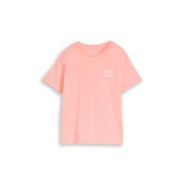 T-Shirt Tom Tailor, Jungen, Gr. 104/110, soft neon pink, Jersey, Obermaterial: 100% Baumwolle, bedruckt, oversize normal, Rundhals, Shirts T-Shirt, mit Print