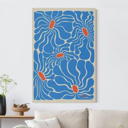 Bilderwelten Akustikbild | Wandbild schallabsorbierend - Blaue Matisse Bl&uuml;ten