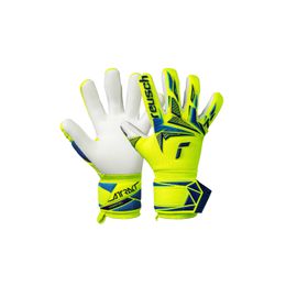 Reusch Kinder Torwarthandschuhe "Attrakt Freegel Advance Junior"gelb, blau, Gr. 5, 34% Polyester, 30% Latex, 24% Gummi, 5% Baumwolle, Handschuhe, mit