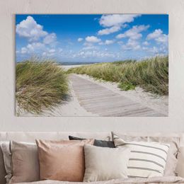 Bilderwelten Akustikbild | Wandbild schallabsorbierend - Langeoog D&uuml;nenweg zum Meer