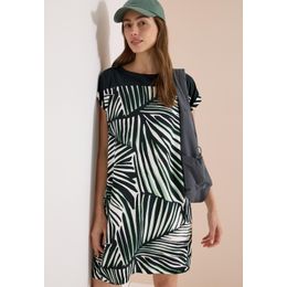 Sommerkleid Cecil, Damen, Gr. M (40), N-Gr, gr&uuml;n (palm breeze gr&uuml;n), Web, Obermaterial: 100% Viskose, bedruckt, l&auml;ssig geschnitten, Rundhals, mit Aufschlag Aufschlag, Kleider Sommerkleid, Sommerkleid mit grafischem Muster