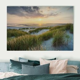 Bilderwelten Akustikbild | Wandbild schallabsorbierend - Langeoog D&uuml;nen bei Sonnenuntergang
