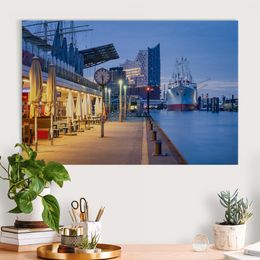 Bilderwelten Akustikbild | Wandbild schallabsorbierend - Hamburg Elbphilharmonie bei D&auml;mmerung