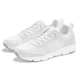 Sneaker ELBSAND "Halbschuh, Freizeitschuh, Schn&uuml;rhalbschuh, Turnschuh, Slip-On-Sneaker", Herren, Gr. 38, wei&szlig;, Obermaterial: 80% Textilmaterial, 20% Lederimitat. Decksohle: 100% Textilmaterial. Futter: 100% Textilmaterial. Laufsohle: 100% Synthetik, unifarben, Schuhe Sneaker, im sportiven Look mit ultraleichter Sohle, Unisex