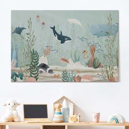 Bilderwelten Akustikbild | Wandbild schallabsorbierend - Unterwasserwelt Pastell
