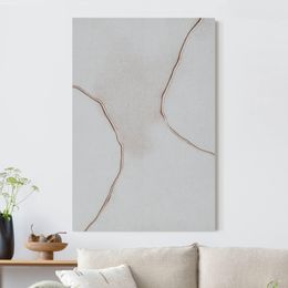 Bilderwelten Akustikbild | Wandbild schallabsorbierend - Zarte Linien in Beige