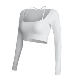 Sporttop YEAZ "Long Top CLUB LEVEL", Damen, Gr. L, wei&szlig;, Obermaterial: 78% Polyester PES. 22% Elasthan EL., Sweatshirts Sporttop