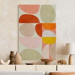 Bilderwelten Akustikbild | Wandbild schallabsorbierend - Abstrakte Formen in Apricot