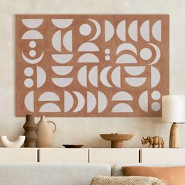 Bilderwelten Akustikbild | Wandbild schallabsorbierend - Abstrakte Monde terracotta