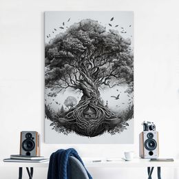 Bilderwelten Akustikbild | Wandbild schallabsorbierend - Baum des Lebens Illustration