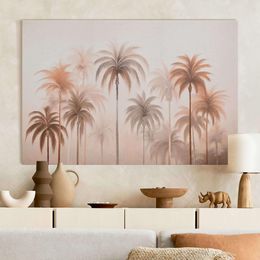 Bilderwelten Akustikbild | Wandbild schallabsorbierend - Palmensilhouette in Rosa