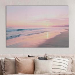 Bilderwelten Akustikbild | Wandbild schallabsorbierend - Pastellfarbener Sonnenuntergang Kalifornien