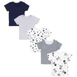 T-Shirt TUPTAM "Shirt Baby Kurzarm T-Shirt 5er Set", M&auml;dchen, Gr. 98, grau (mehrfarbig 4), Obermaterial: 100% Baumwolle CO., Shirts T-Shirt