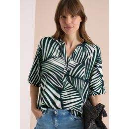 Druckbluse Cecil, Damen, Gr. L (42), palm breeze gr&uuml;n, Web, Obermaterial: 100% Viskose, gemustert, l&auml;ssig geschnitten h&uuml;ftbedeckend, Rundhals, abgesteppte Kante, Blusen Druckbluse, Sommerbluse mit grafischem Muster / im Tunika-Style