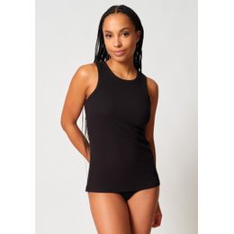 Unterhemd Skiny "Rib", Damen, Gr. 36, N-Gr, schwarz, Obermaterial: 49% Viskose, 48% Baumwolle, 3% Elasthan, unifarben, Unterhemden Unterhemd