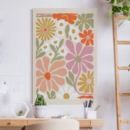Bilderwelten Akustikbild | Wandbild schallabsorbierend - Flower Power Orange Pink